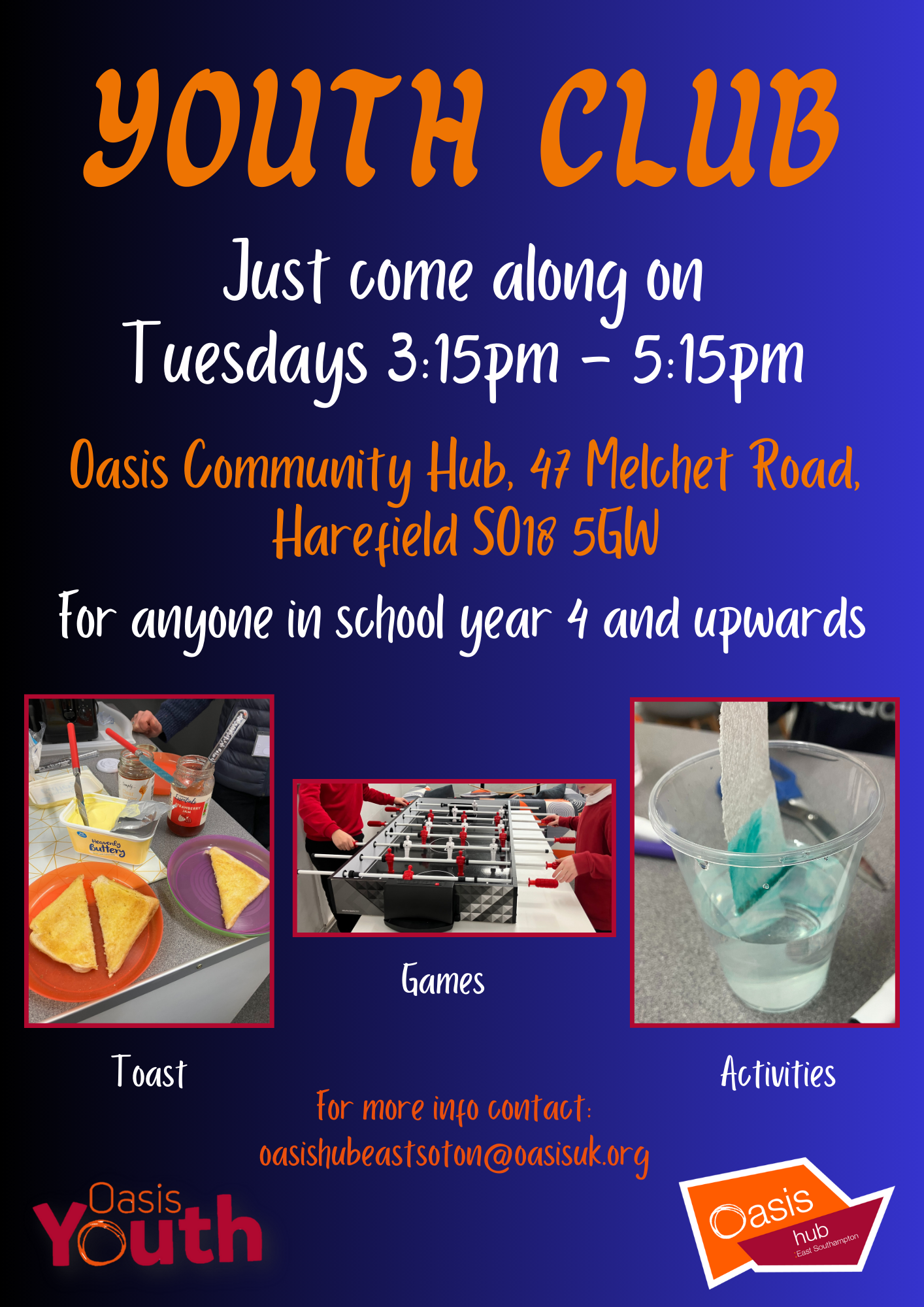 Youth Club - Oasis Hub: East Southampton